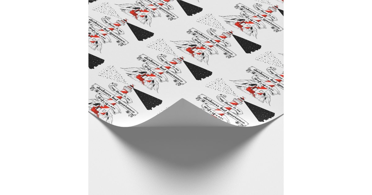Shakespeare quote Lighthouse illustration Wrapping Paper | Zazzle