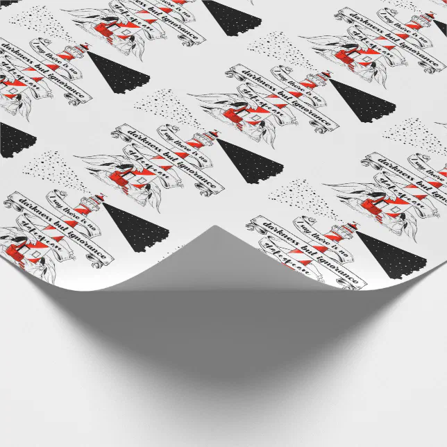 Shakespeare quote Lighthouse illustration Wrapping Paper | Zazzle