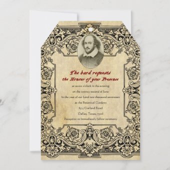 Shakespeare Theatre Ticket Wedding Invitation | Zazzle