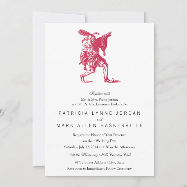 Shakespearean Jester Invitation | Zazzle