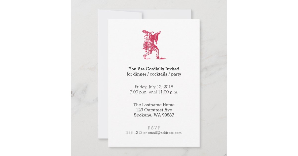 Shakespearean Jester Invitation | Zazzle