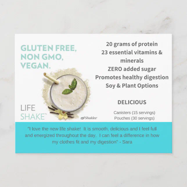 Shaklee Life Shake Postcard | Zazzle