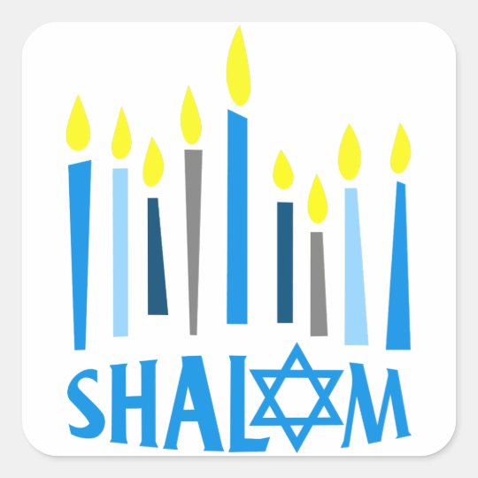 Shalom Square Sticker | Zazzle.com