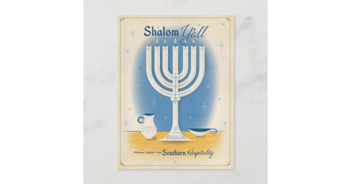 Shalom Y'all Postcard | Zazzle