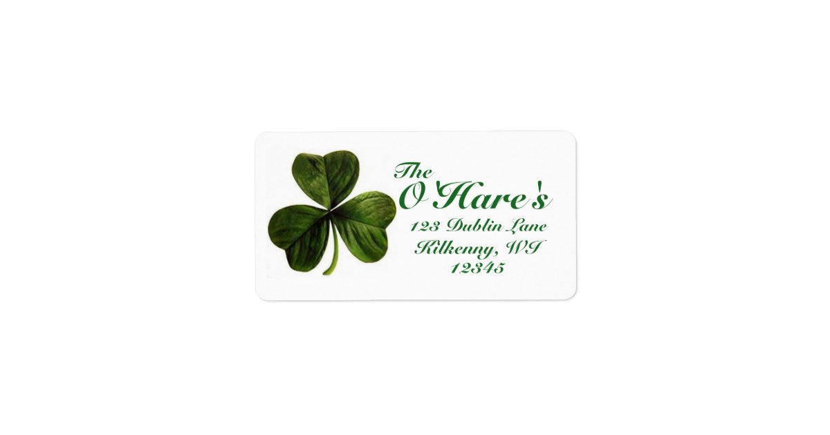 Shamrock Address Labels Custom | Zazzle
