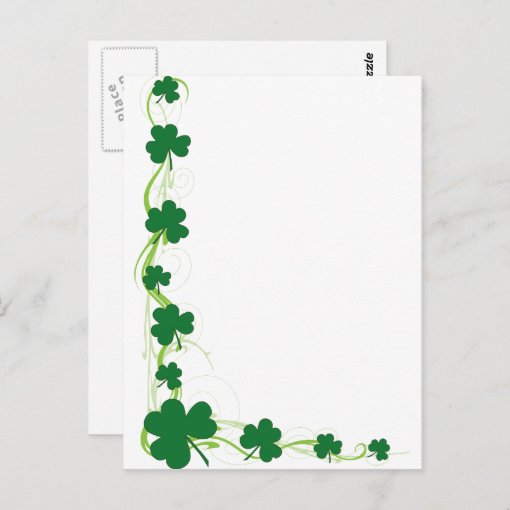 Shamrock Border Postcard | Zazzle
