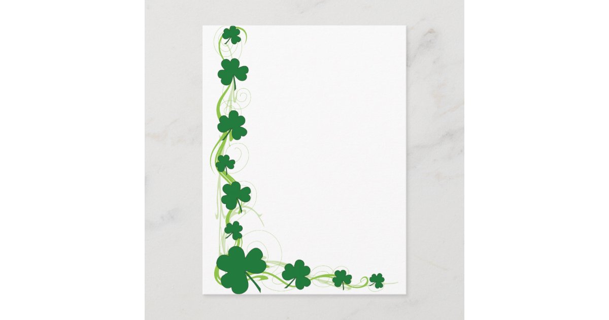 Shamrock Border Postcard | Zazzle