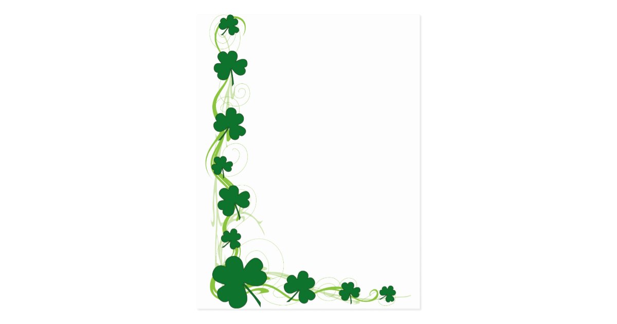 Shamrock Border Postcard | Zazzle.com