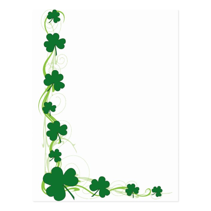 Shamrock Border Postcard | Zazzle.com