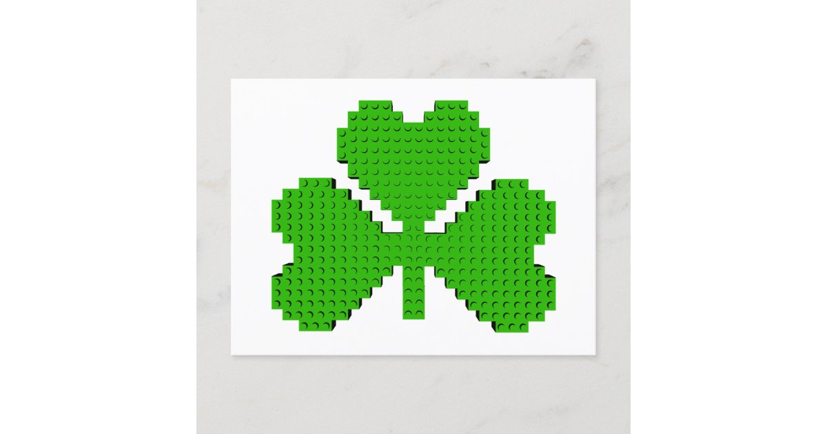 Shamrock Building Blocks Drawing Postcard | Zazzle