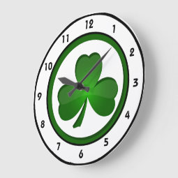 Shamrock Design Clock | Zazzle