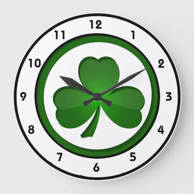 Shamrock Design Clock | Zazzle