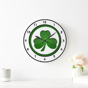 Shamrock Design Clock | Zazzle