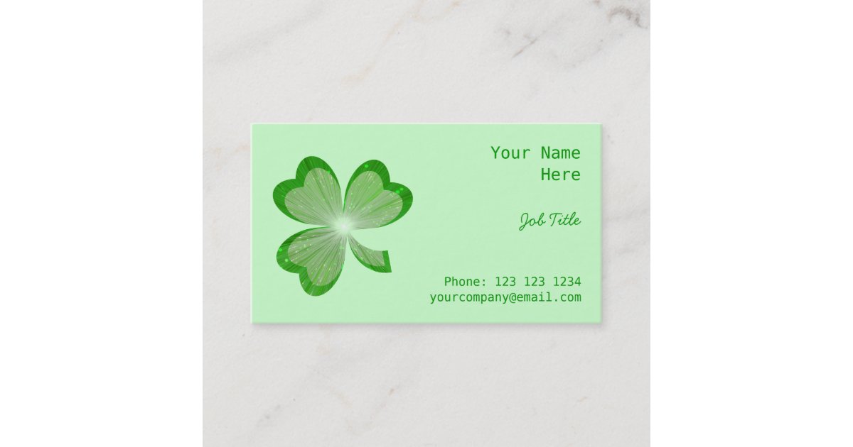 Shamrock Green business card side | Zazzle