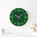 Shamrock Large Clock | Zazzle