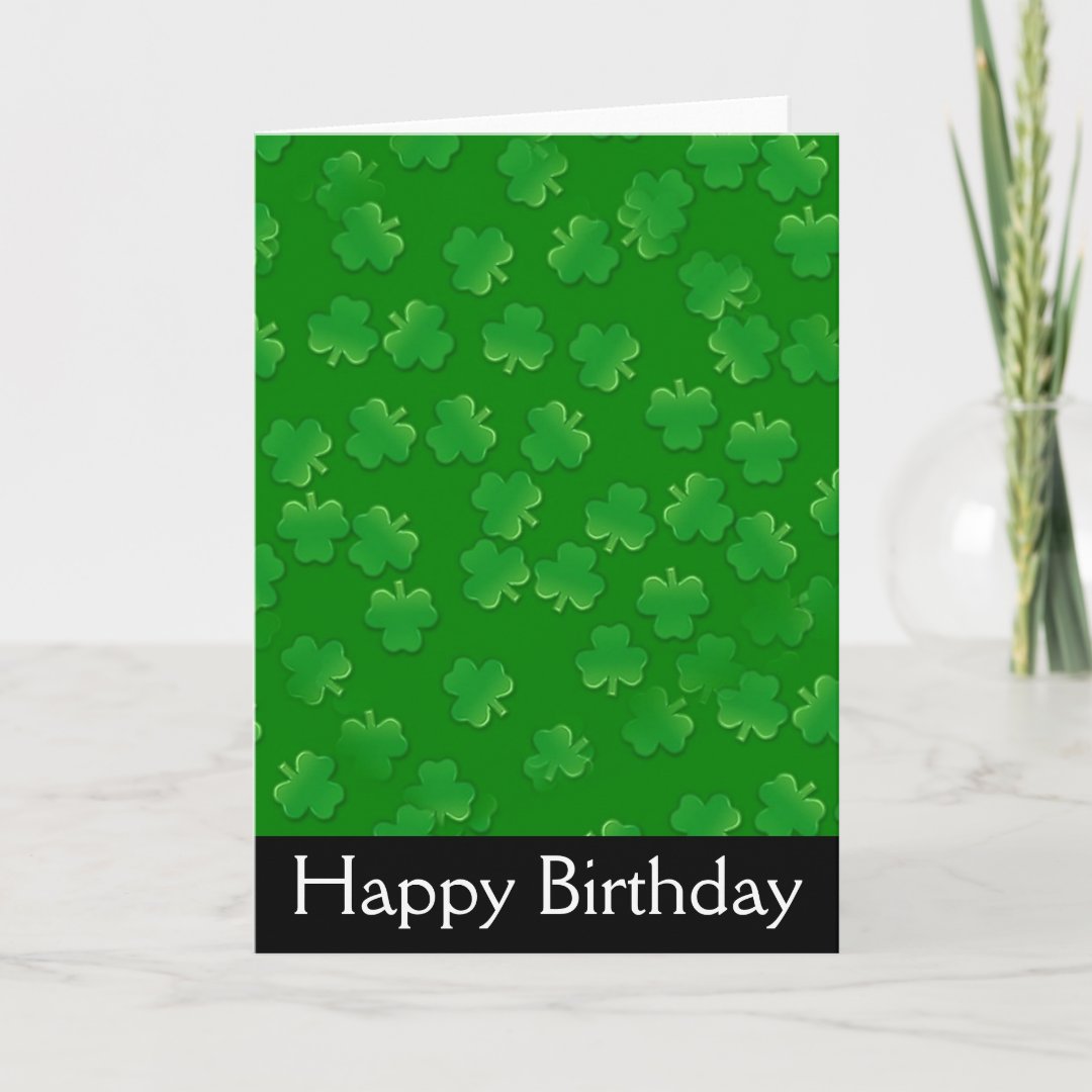 Shamrock March Irish Happy Birthday Card | Zazzle