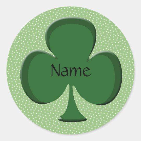 Shamrock Name Sticker Template - Irish Green | Zazzle.com