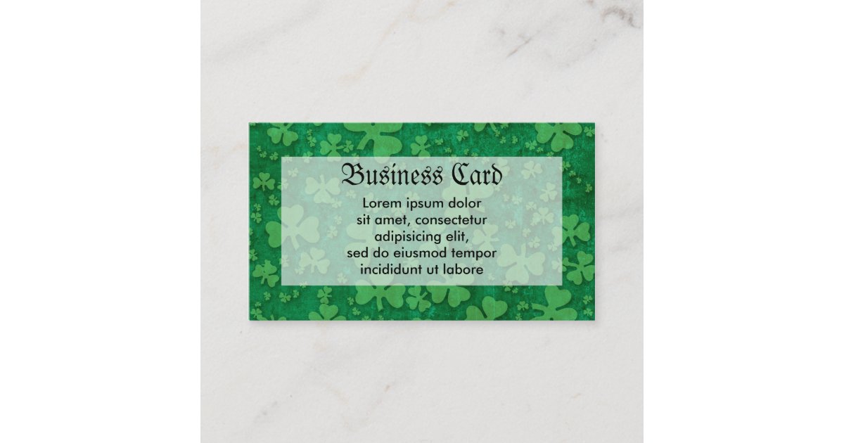 Shamrock Pattern Business Card | Zazzle