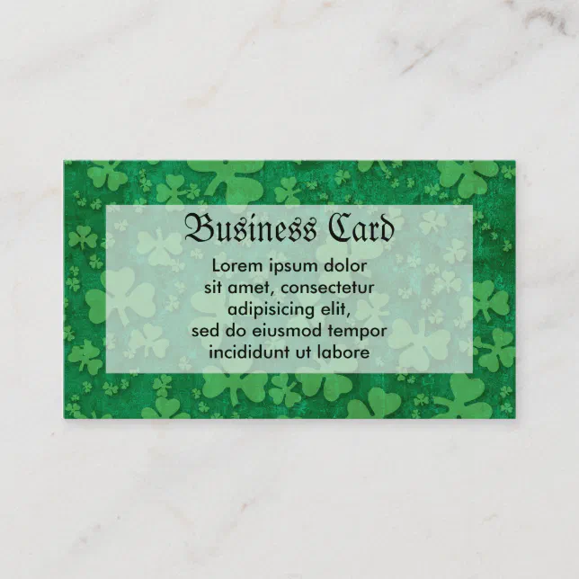 Shamrock Pattern Business Card | Zazzle