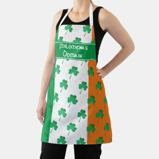 SHAMROCK pattern | Irish Flag Apron | Zazzle