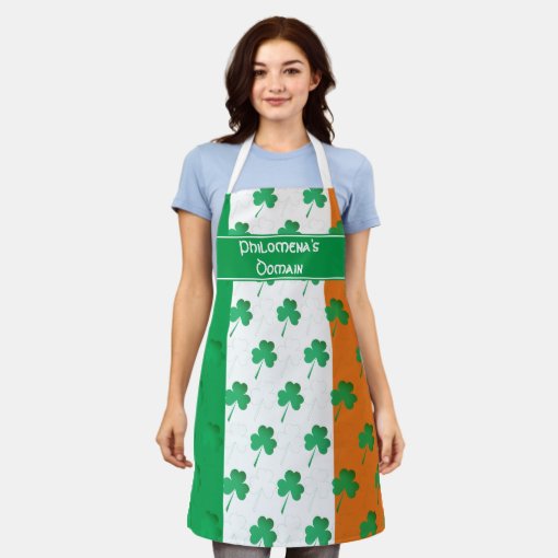 SHAMROCK pattern | Irish Flag Apron | Zazzle