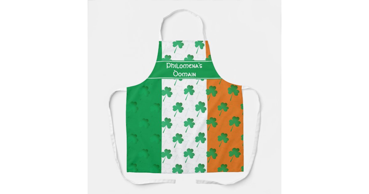 SHAMROCK pattern | Irish Flag Apron | Zazzle