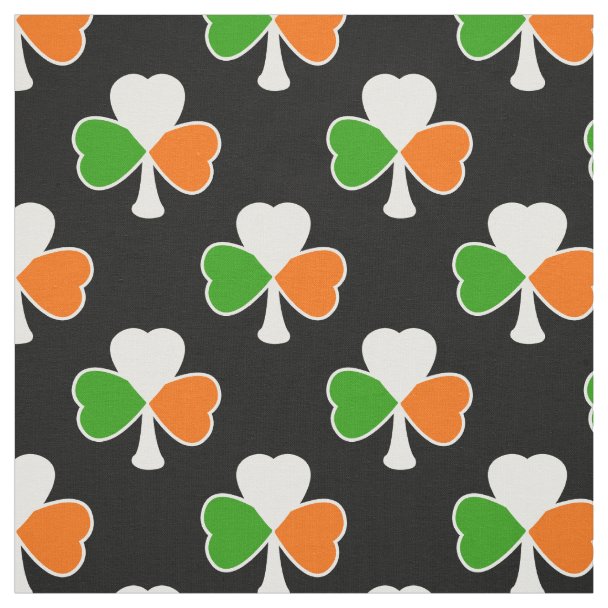 Irish Flag Shamrock Pattern Fabric | Zazzle.com