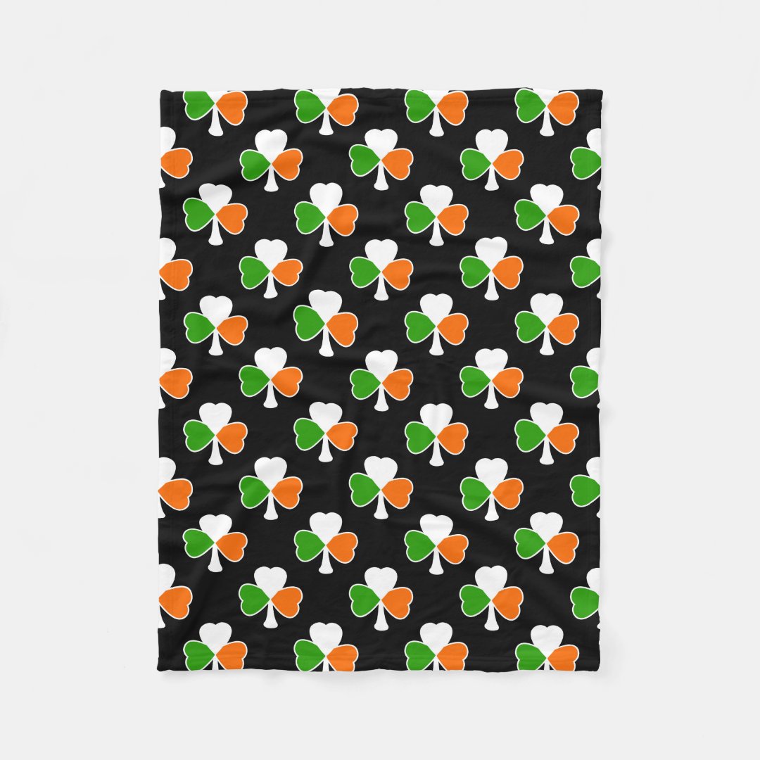 Shamrock Pattern | Irish Flag Fleece Blanket | Zazzle