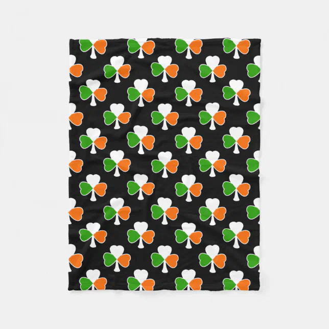 Shamrock Pattern | Irish Flag Fleece Blanket | Zazzle