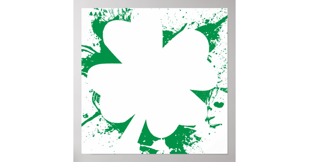 Shamrock Splatter Poster | Zazzle