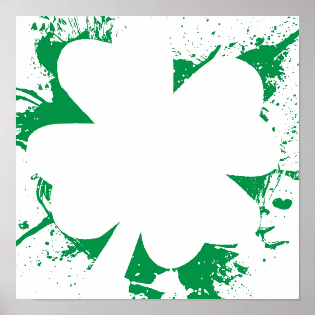 Shamrock Splatter Poster | Zazzle