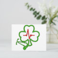 SHAMROCK STETHOSCOPE WITH HEARTBEAT POSTCARD | Zazzle