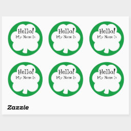 Shamrock Sticker Name Tags | Zazzle