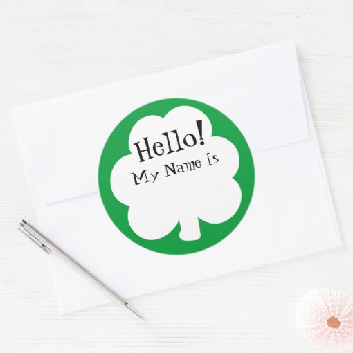 Shamrock Sticker Name Tags | Zazzle