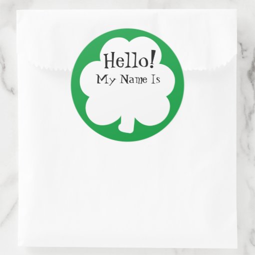 Shamrock Sticker Name Tags | Zazzle