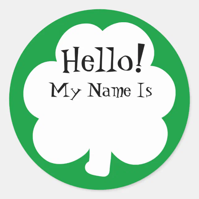 Shamrock Sticker Name Tags | Zazzle