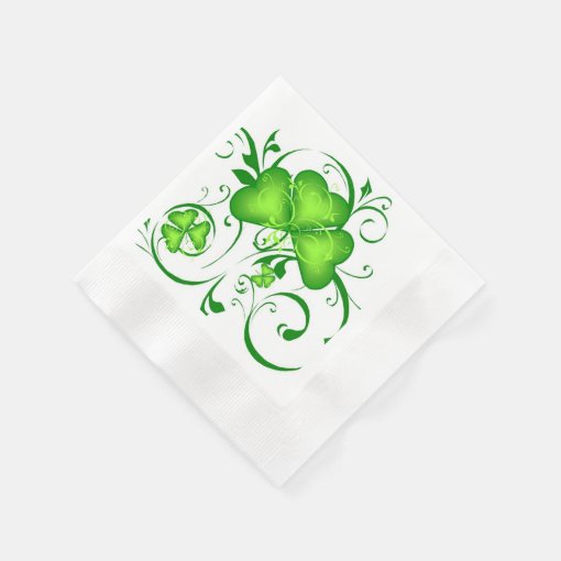 Shamrock Swirl Napkins | Zazzle