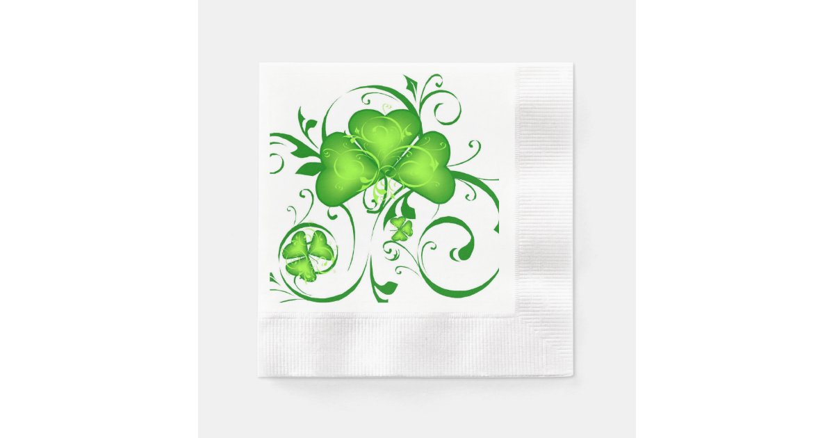 Shamrock Swirl Napkins | Zazzle