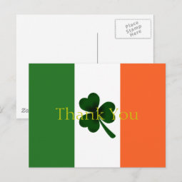 Shamrock Thank You Postcard | Zazzle
