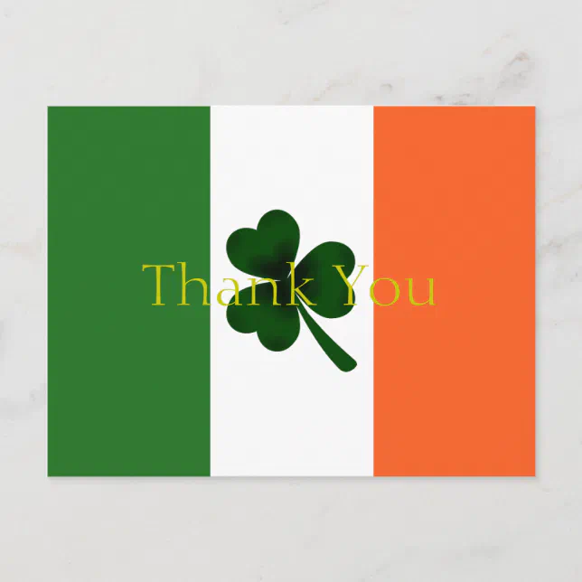 Shamrock Thank You Postcard | Zazzle