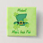 Shamrock Irish NAME TAG Personalized Button | Zazzle.com