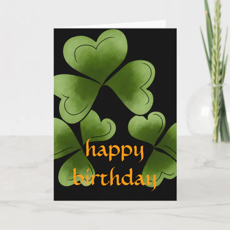 Shamrocks Happy March Birthday Card | Zazzle