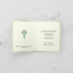 Shamrocks Irish Celtic Cross Pink Roses Condolence Thank You Card | Zazzle