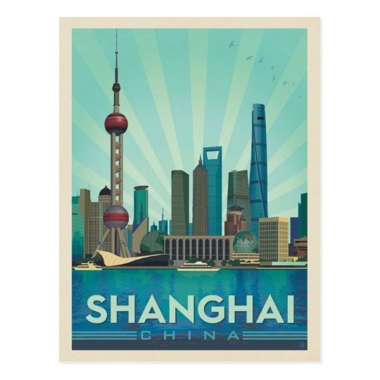 Shanghai, China | Skyline Postcard | Zazzle.com