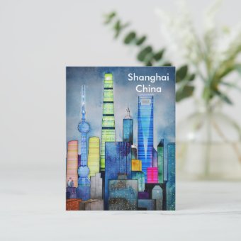Shanghai Vintage Travel Tourism Ad Postcard | Zazzle