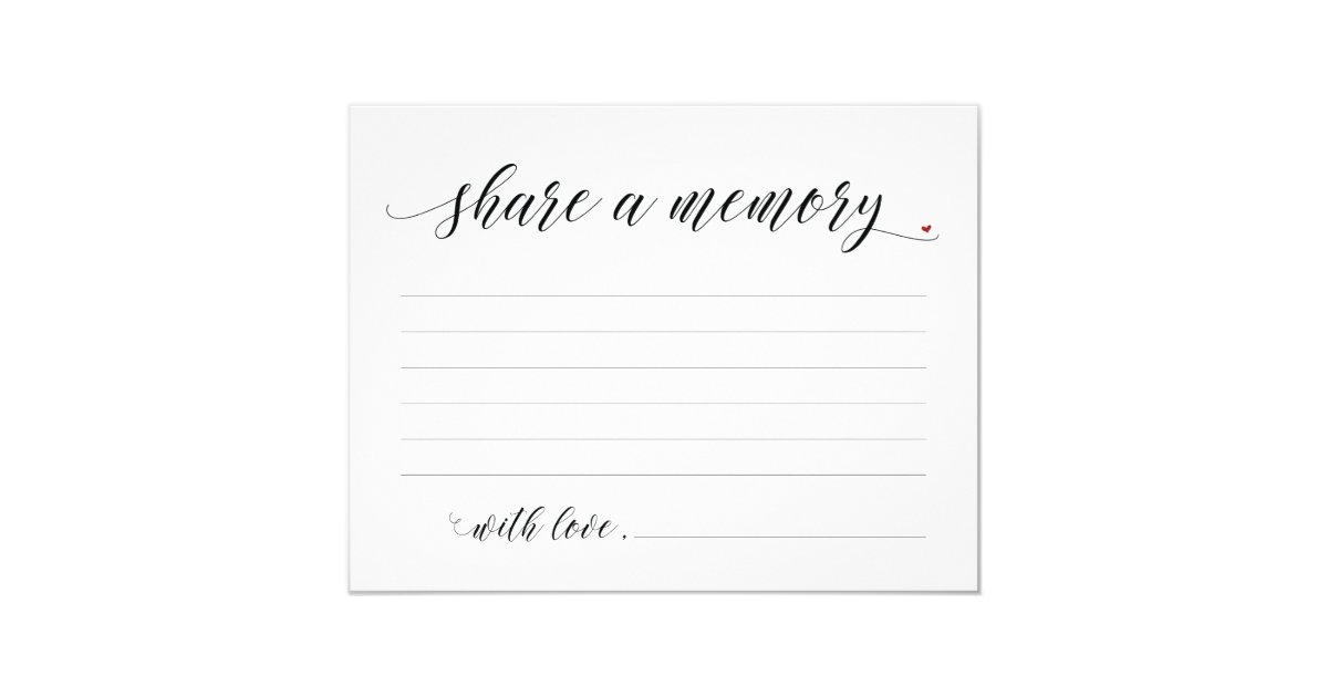 Share A Memory Sympathy, Memorial Note Card | Zazzle.com