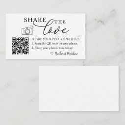 Share the Love Photo Album QR Code Enclosure Card | Zazzle