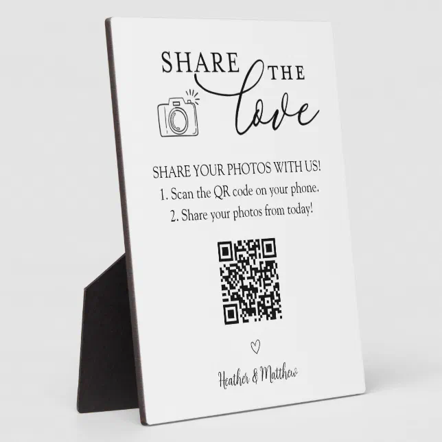 Share the Love Photo Album QR Code Plaque | Zazzle