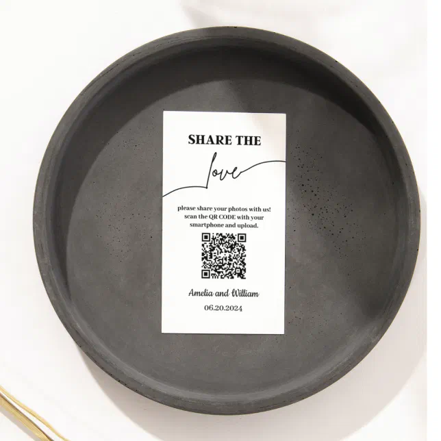 Share the love | photo sharing with QR code Enclosure Card | Zazzle