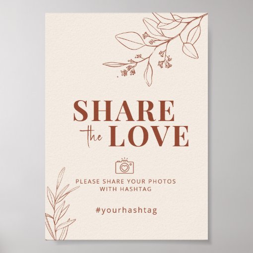 Share The Love Wedding Sign | Zazzle
